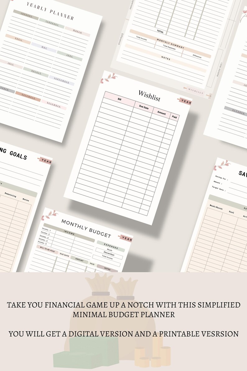 Digital Budget Planner Printable Budget Planner Monthly - Etsy