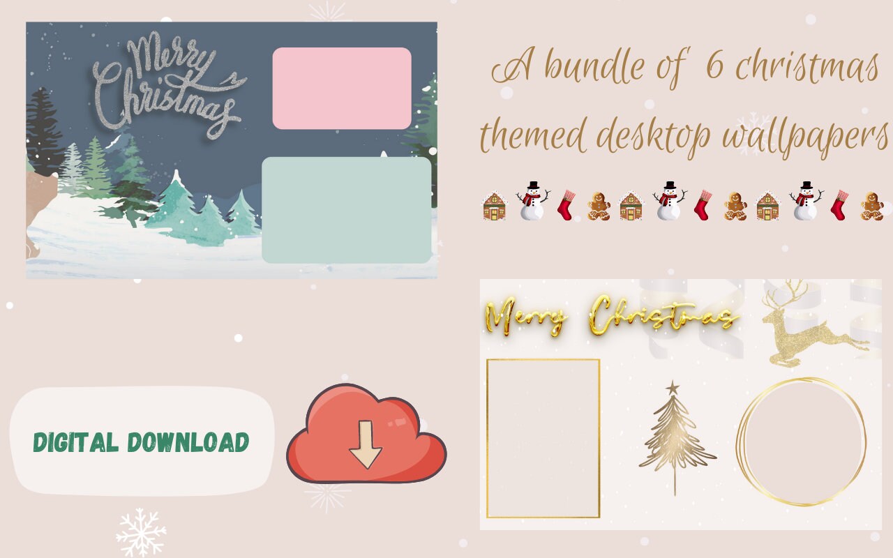 Christmas Wallpaper With Icons and Folders Christmas Desktop Wallpaper ...