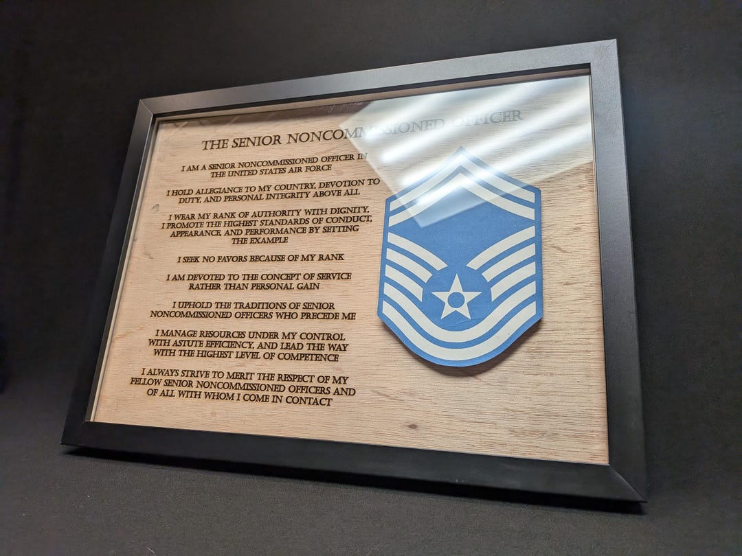 Air Force (E8) SENIOR Master Sergeant Smsgt SNCO Promotion Creed Framed ...
