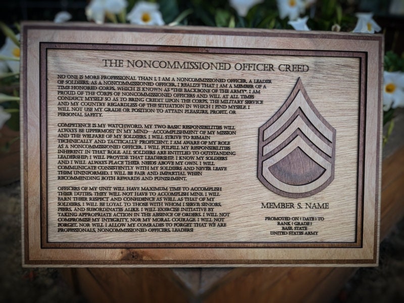 Army E6 Staff Sergeant NCO Promotion Plaque, U.S. Army - Etsy