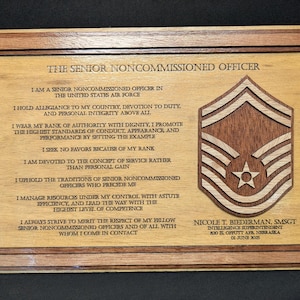 Air Force (E8) SENIOR Master Sergeant Smsgt SNCO Promotion Creed Framed ...