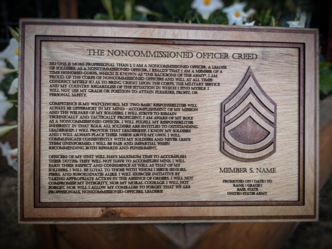 Army (E7) Sergeant First Class NCO Promotion Plaque - Etsy