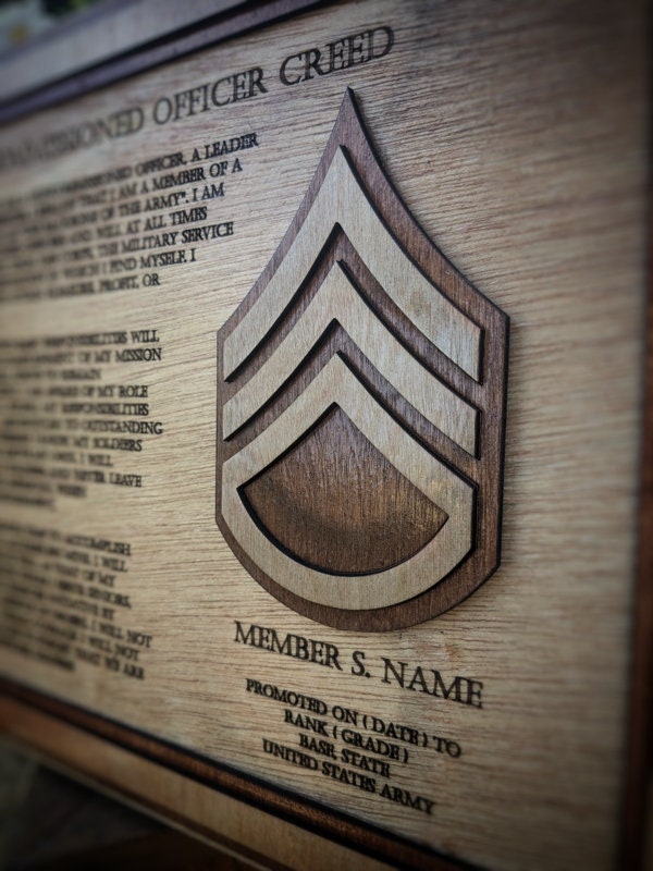 Army E6 Staff Sergeant NCO Promotion Plaque, U.S. Army - Etsy
