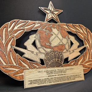 Air Force Specialty Code (AFSC) Plaque, USAF, Career Field Occupation ...