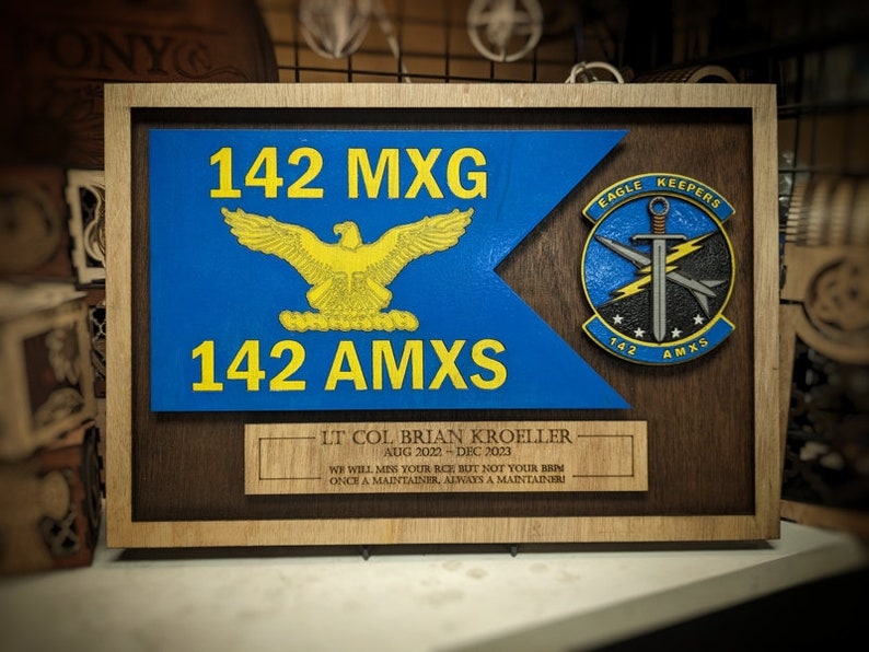 Air Force Guide-on Flag Plaque - Etsy