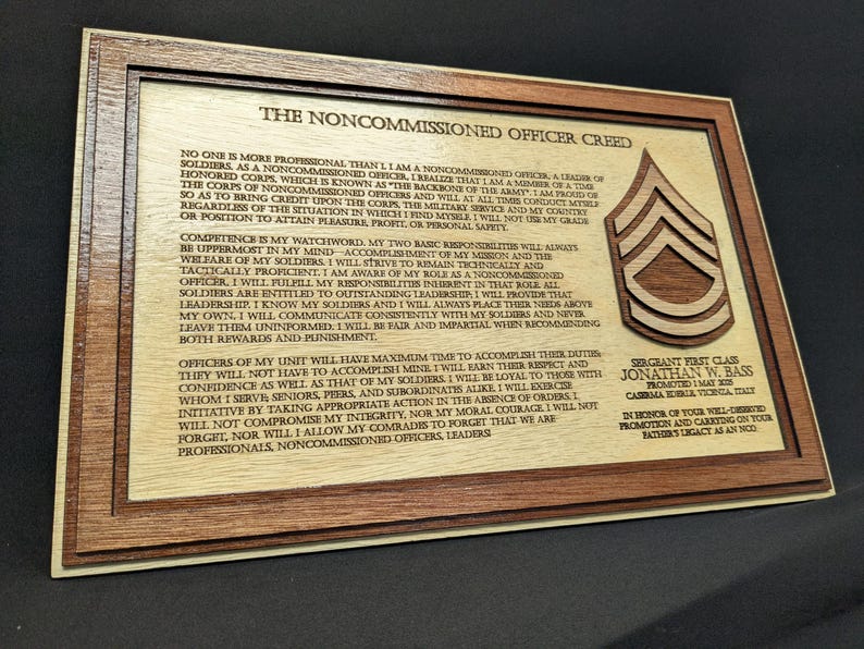 Army (E7) Sergeant First Class NCO Promotion Plaque - Etsy