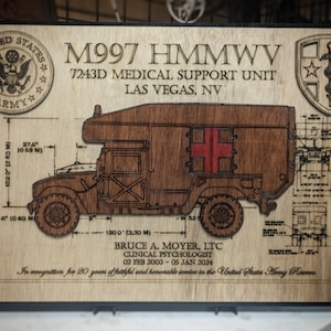 Custom TACTICAL VEHICLE Military Promotion Retirement Plaque Artwork ...
