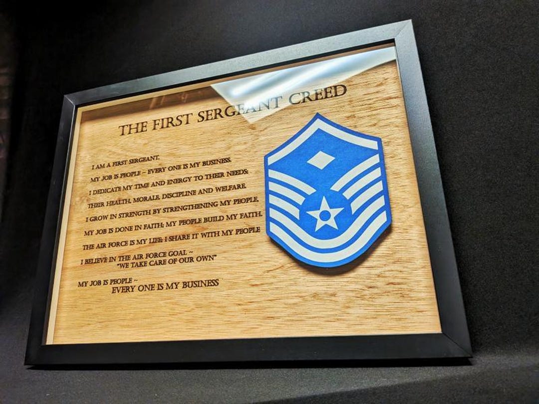 Air Force FIRST SERGEANT 1SGT (E7-E9) Creed Framed Art Plaque - Etsy