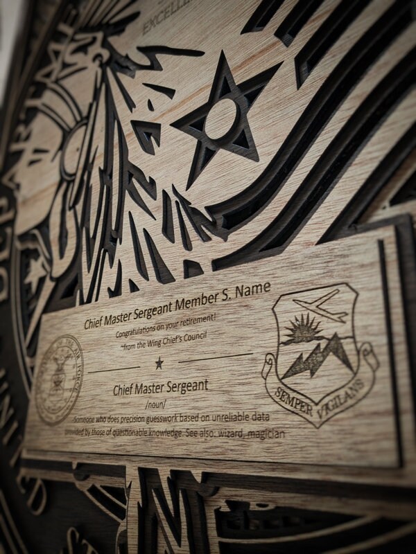 Air Force E9 chief Master Sergeant Plaque male - Etsy