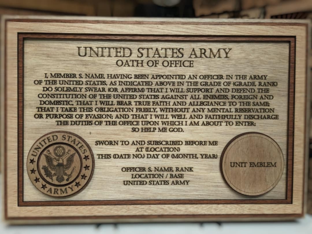 Army oath of Office Promotion Plaque - Etsy