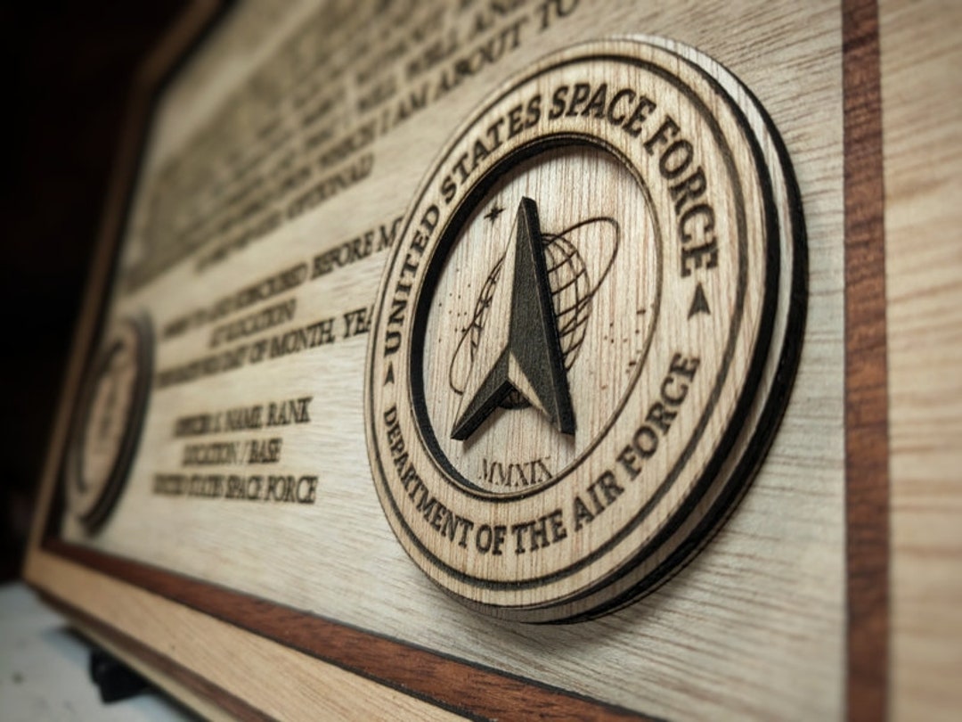Space Force Enlistment / Promotion Plaque - Etsy