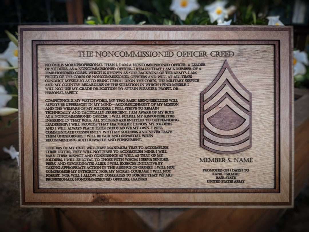 Army (E8) Master Sergeant NCO Promotion Plaque - Etsy