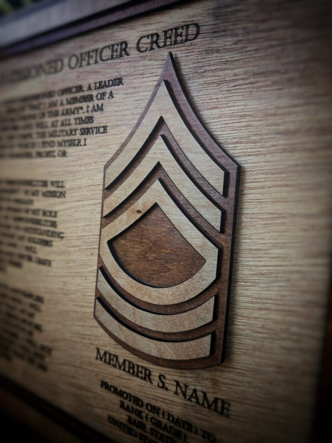 Army E8 Master Sergeant NCO Promotion Plaque - Etsy