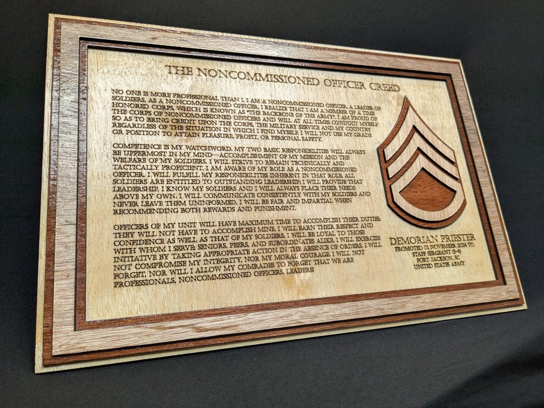 Army (E6) Staff Sergeant NCO Promotion Plaque, U.S. Army - Etsy