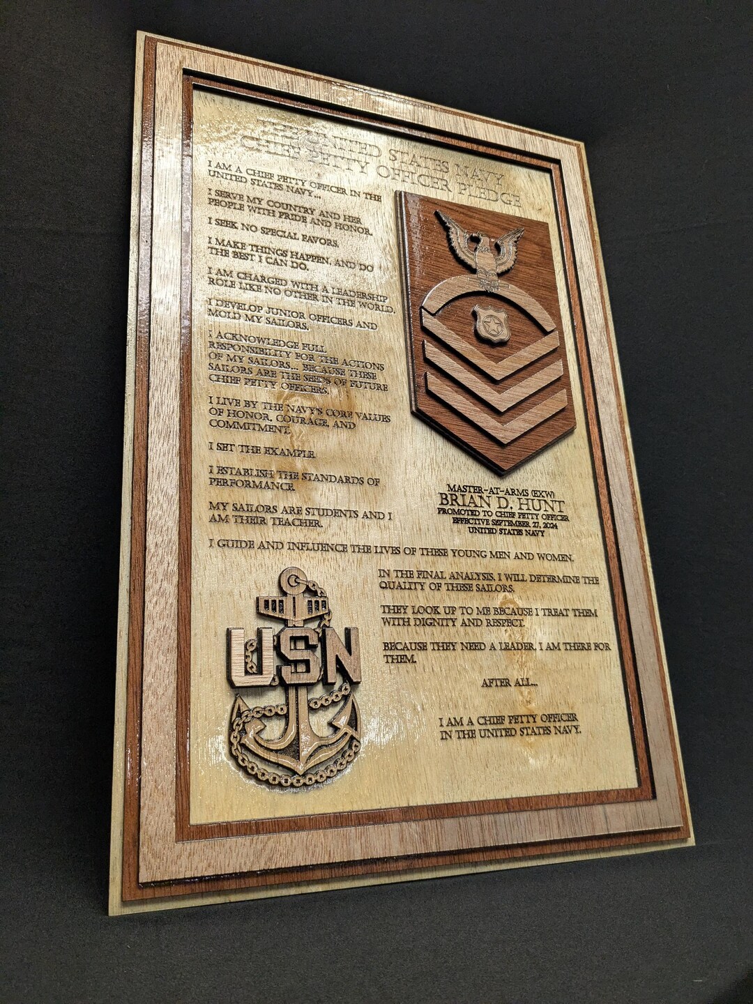 US Navy (E7-E9) Chief Petty Officer Promotion Plaque - Etsy