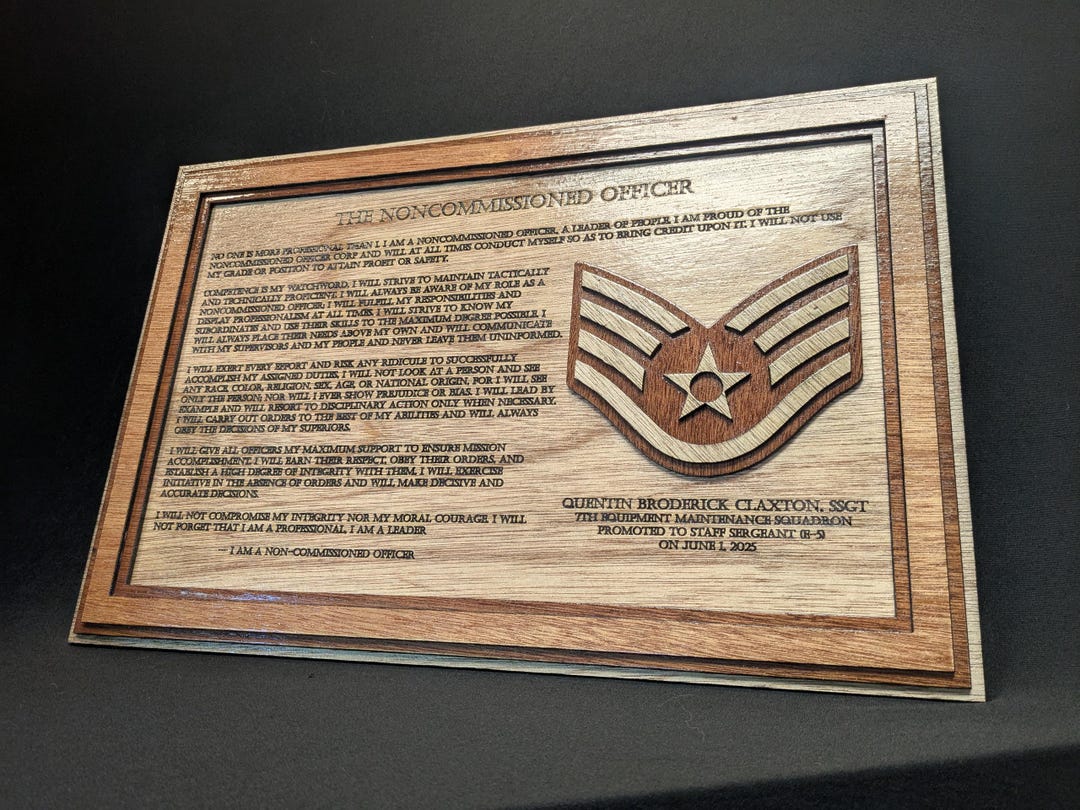 Air Force (E5) Staff Sergeant Promotion Plaque - Etsy