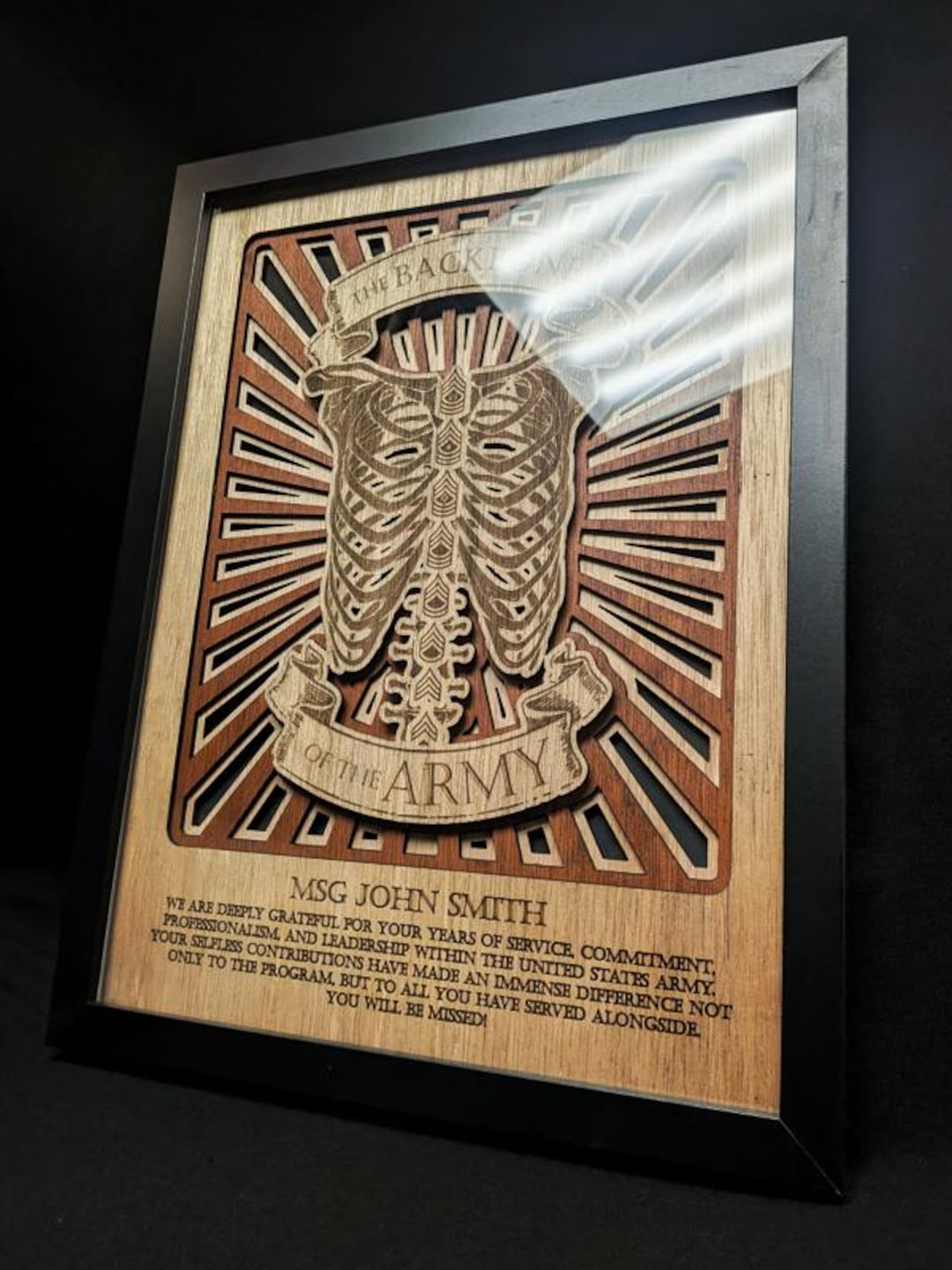 BACKBONE of the Army Plaque Framed Promotion Retirement Wall Art - Etsy