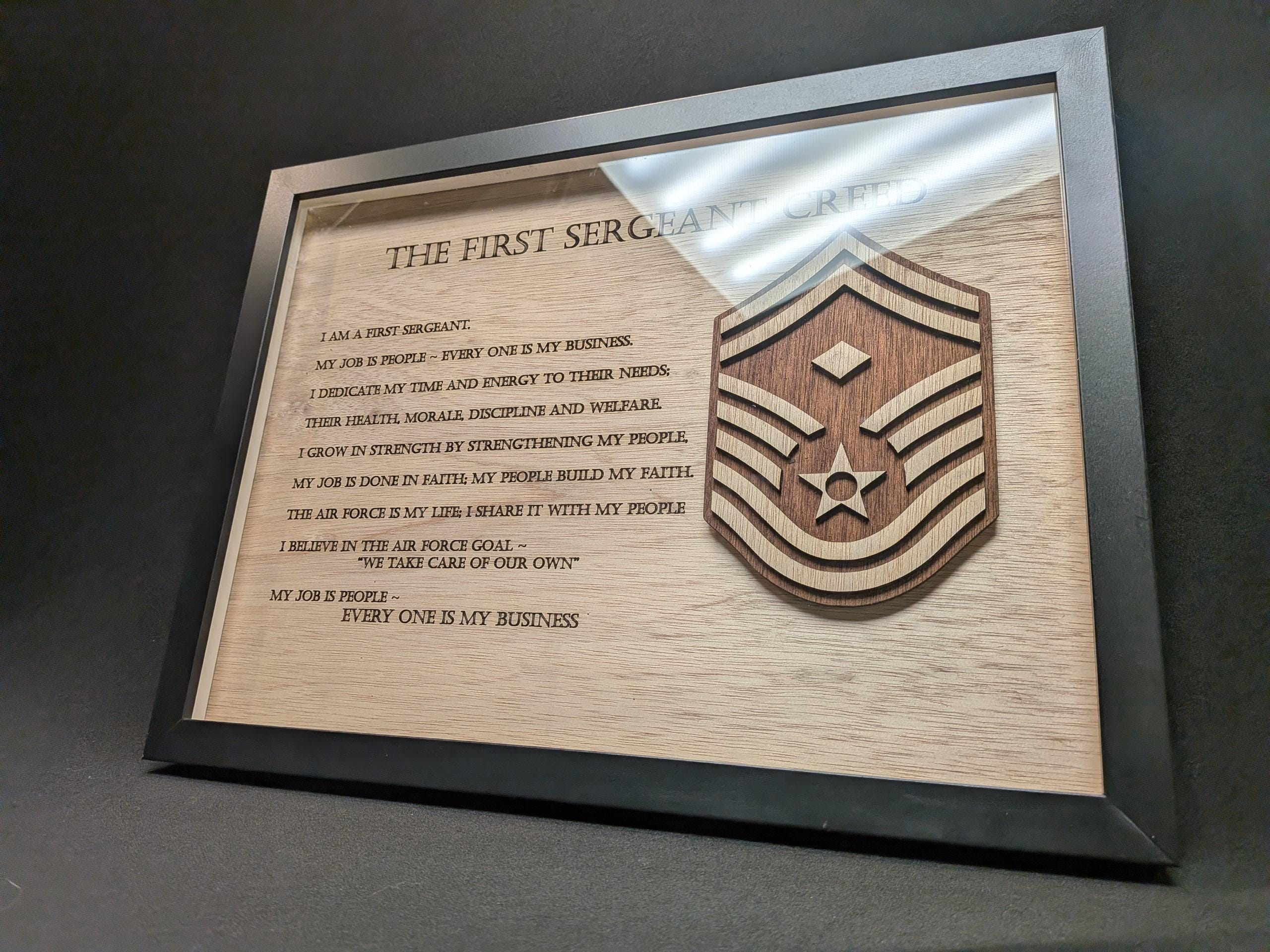 Air Force FIRST SERGEANT 1SGT (E7-E9) Creed Framed Art Plaque - Etsy