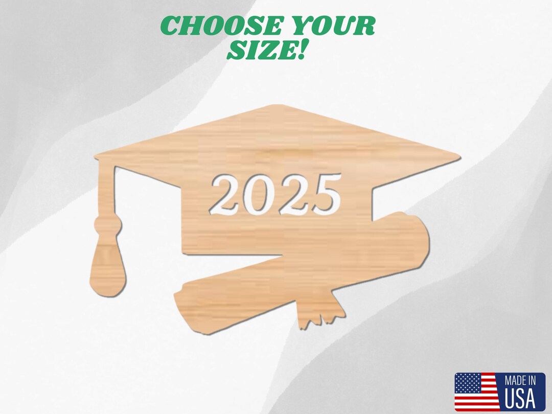 Unfinished Wooden Cap & Diploma 2025 Wood Blank | Cap and Diploma 2025 ...