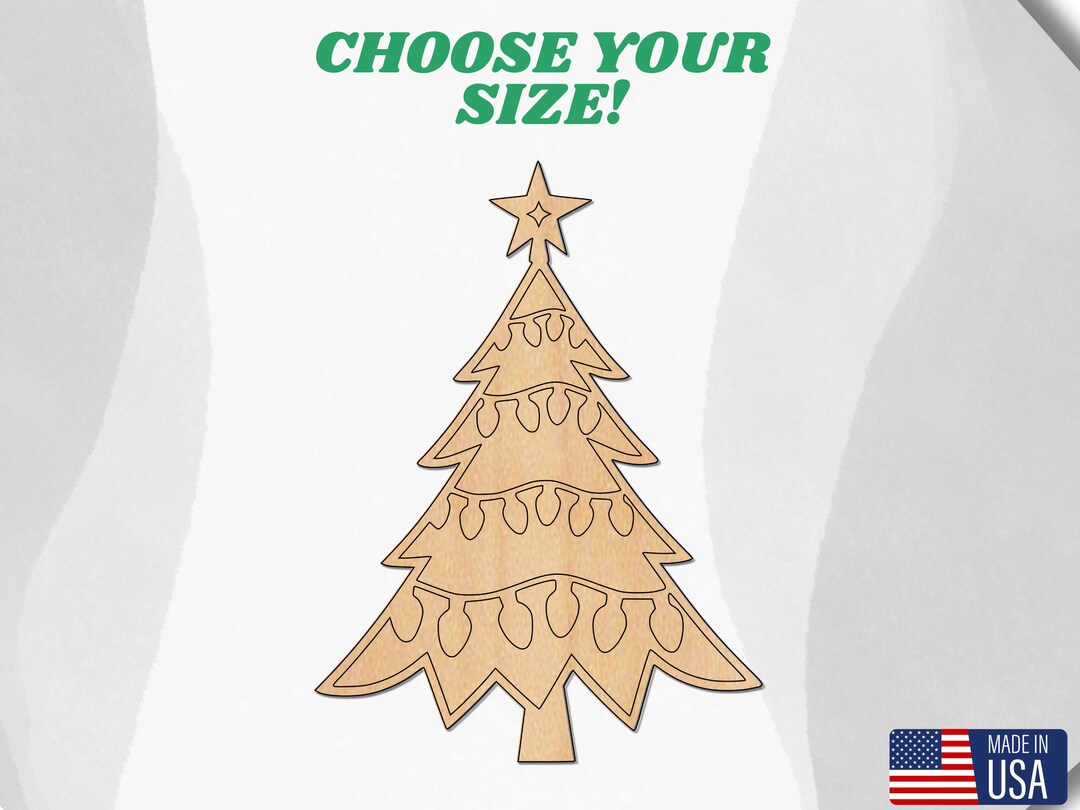 Unfinished Wooden Tree With Lights Wood Blank | Tree With Lights Wood ...