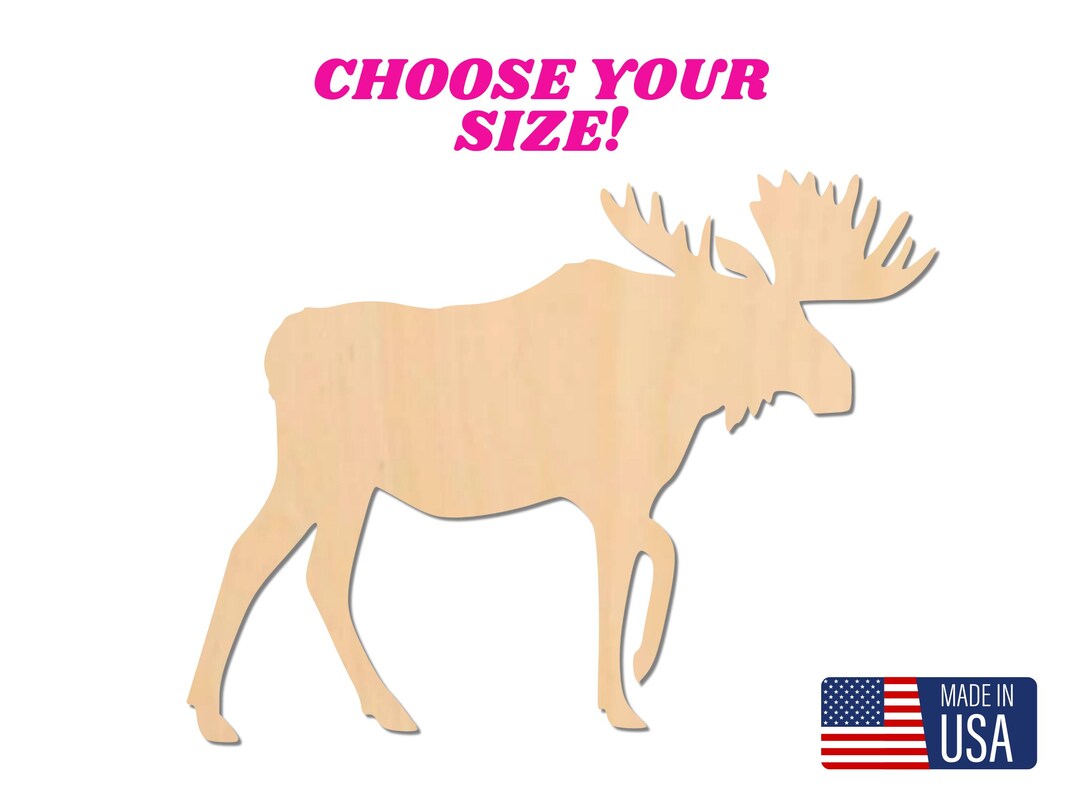 Unfinished Wooden Moose Craft Blank: DIY Wood Cutout - Etsy