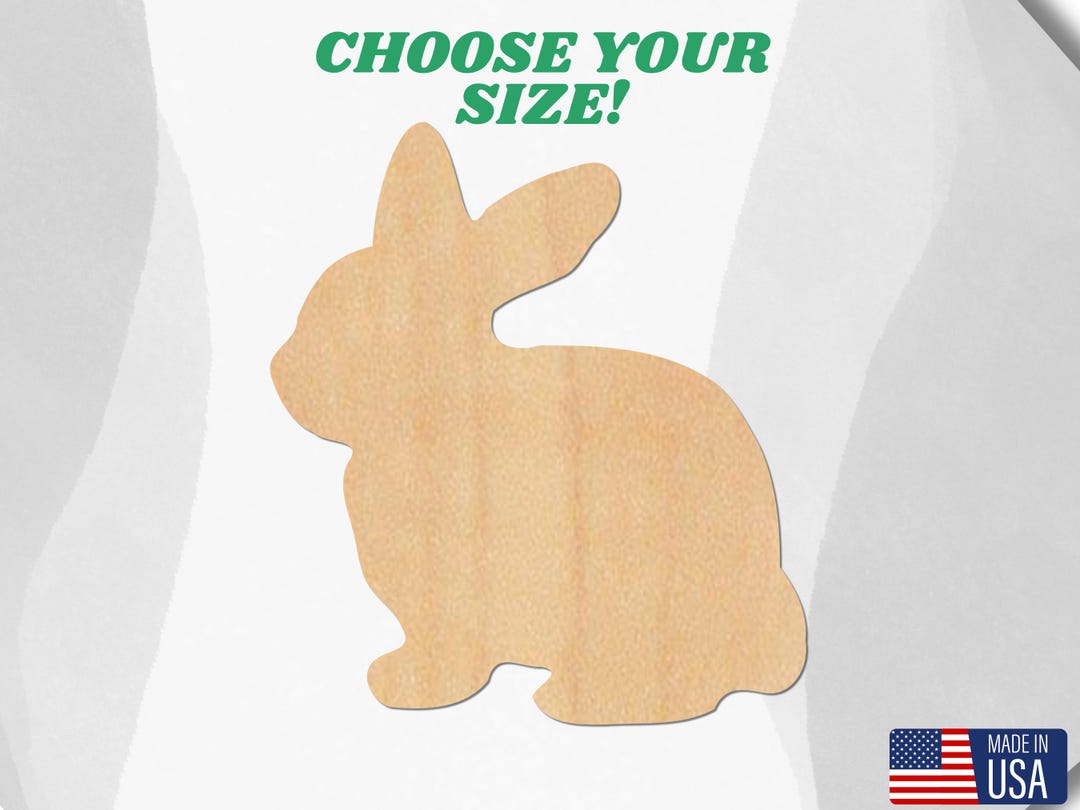 Unfinished Wooden Bunny Wood Blank | Bunny Wood Cutout Shape | Laser ...