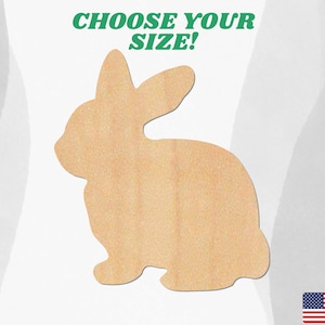 Unfinished Wooden Bunny Wood Blank | Bunny Wood Cutout Shape | Laser ...