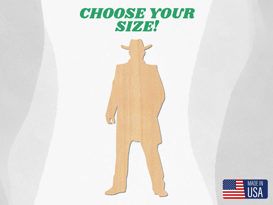Unfinished Cowboy | Wooden Cowboy Shape Blank Cutout | Wholesale Wooden ...