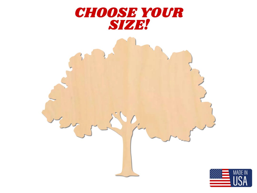 Unfinished Wooden Cherry Tree Shape | Tree Wood Cutout Shape | Laser ...