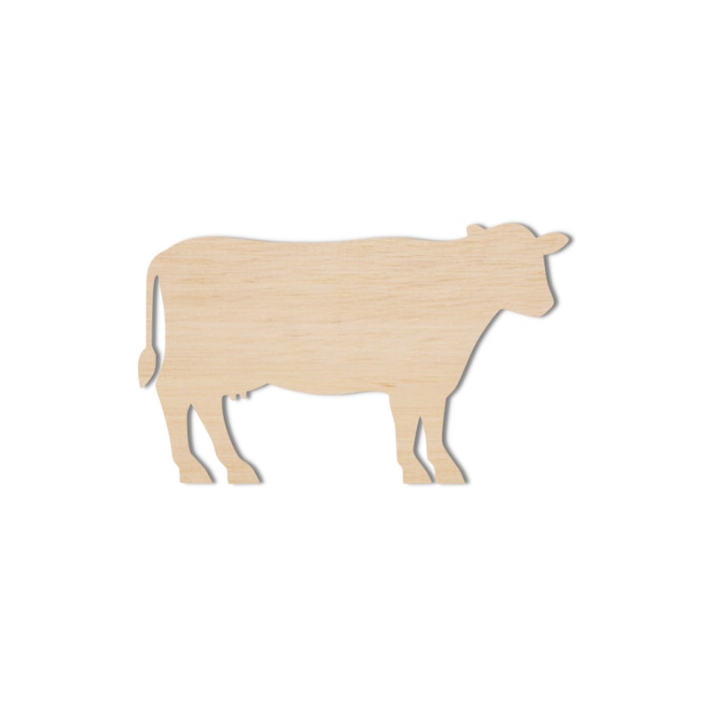 Unfinished Cow Wood Blank Cow Wood Cutout Shape Laser Cut Blanks ...