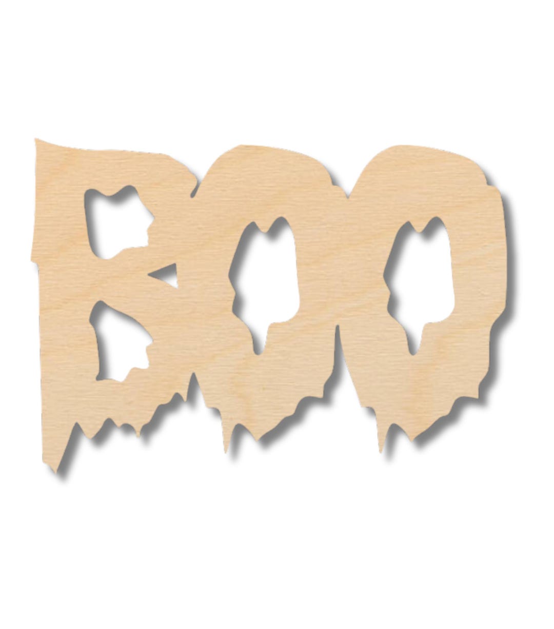 Boo Wood Blank Boo Wood Cutout Shape Laser Cut Blanks Unfinished DIY ...