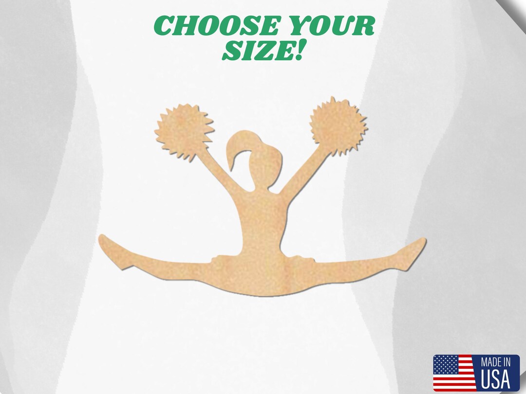 Unfinished Wooden Cheerleader Wood Blank | Cheerleader Wood Cutout ...