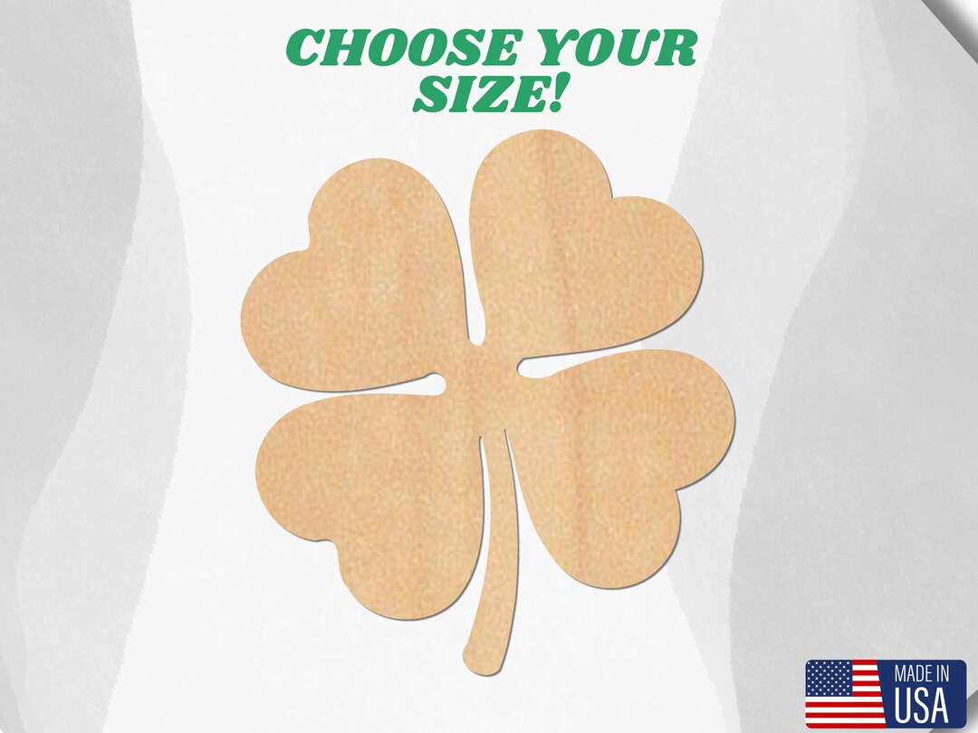 Unfinished Wood 4 Leaf Clover Cutout: DIY Craft Blank - Etsy