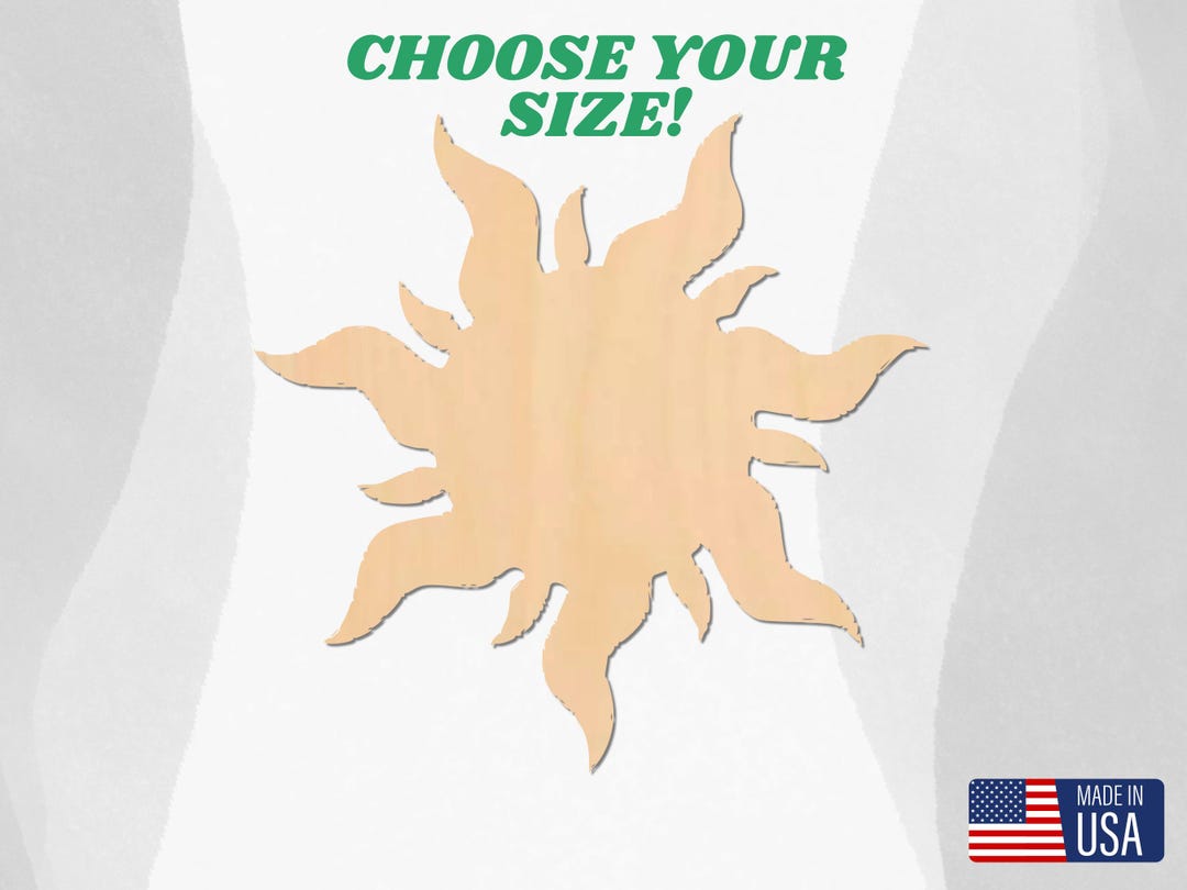 Sun Wood Cutout: Unfinished Birch Plywood DIY Craft Blank - Etsy