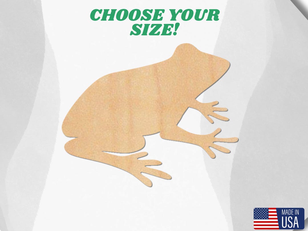 Unfinished Wooden Frog Wood Blank | Frog Wood Cutout Shape | Laser Cut ...