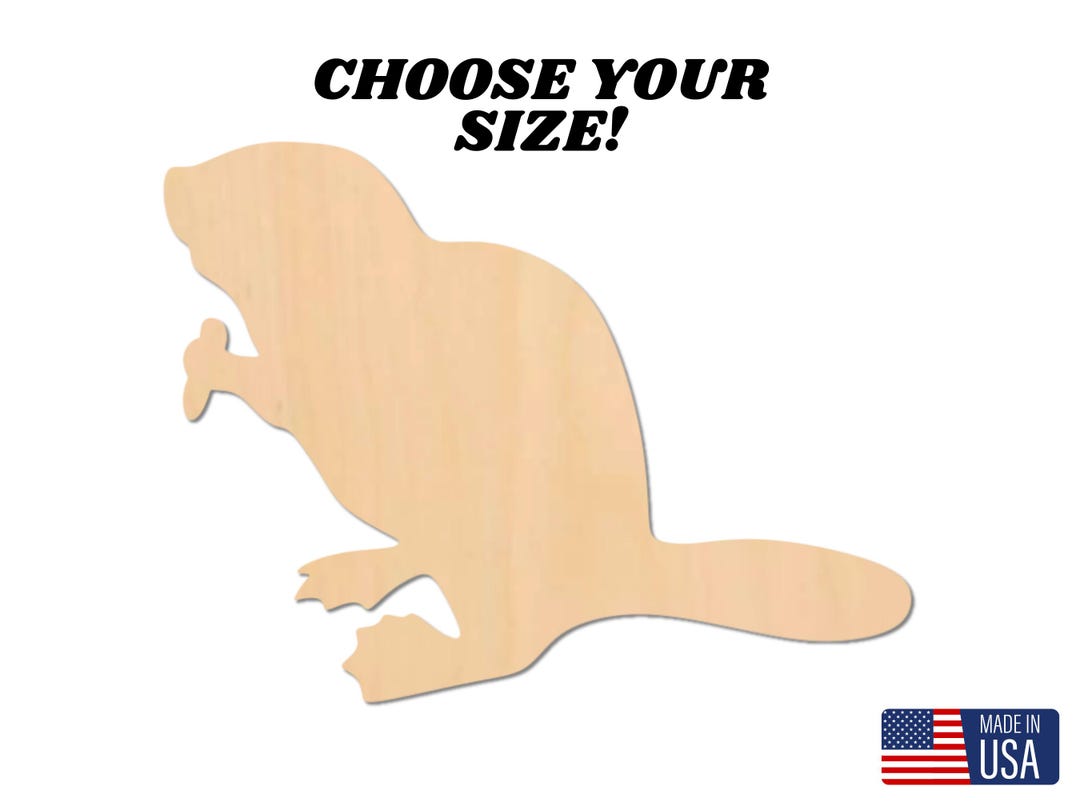 Unfinished Wooden Beaver, Beaver Craft Blank | Unfinished Wood Cutout ...