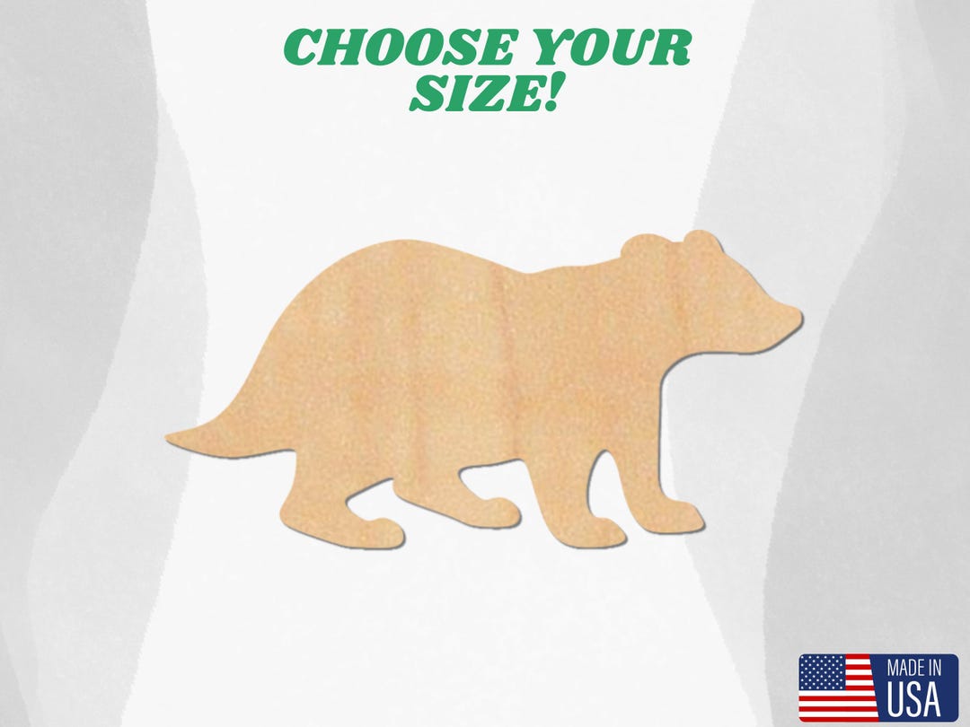 Unfinished Wooden Badger Shape | Wooden Badger Wood Cutout Shape ...