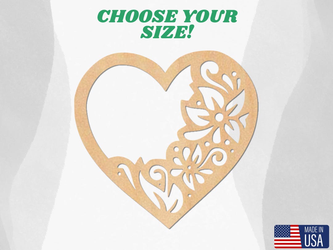 Unfinished Wooden Heart Shape | Hearts in a Heart | Heart Blank Cutout ...