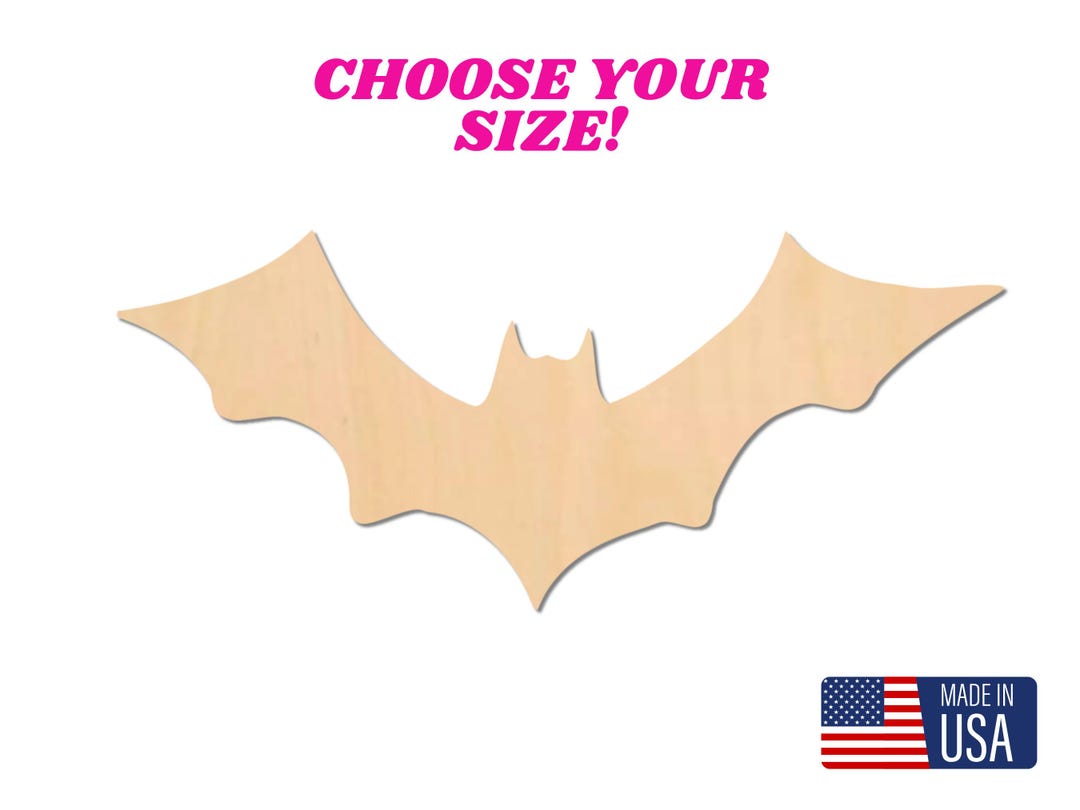 Unfinished Wooden Bat Shape 06 | Halloween Bat Cutout | Craft Supplies ...