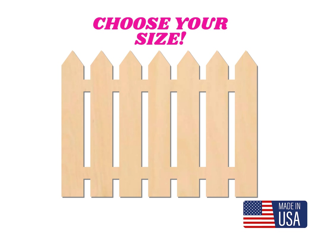 Unfinished Wooden Blank, Wooden Picket Fence Craft Blank | Unfinished ...