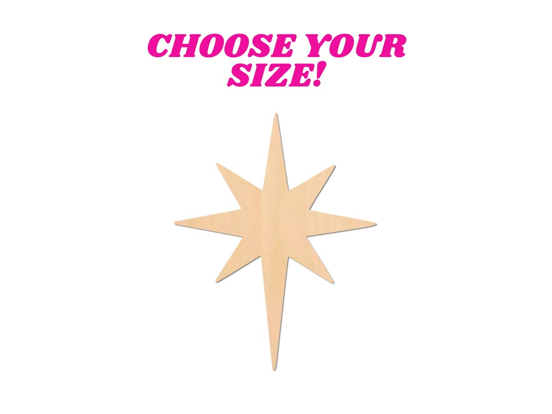 Unfinished Wooden North Star Shape 02 | DIY Craft Blank | Craft ...