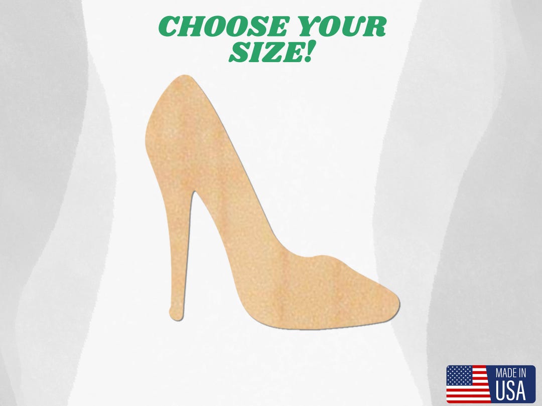 Unfinished Wooden High Heel Shoe Wood Blank | High Heel Shoe Wood ...
