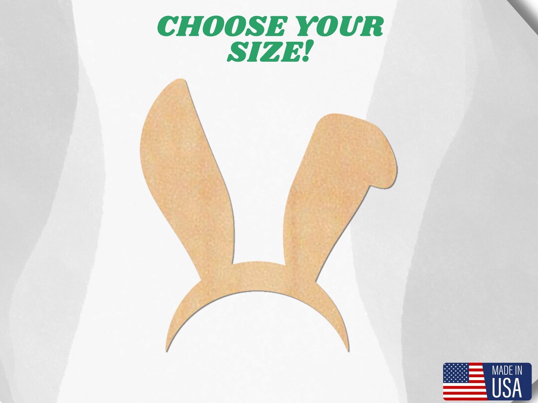 Unfinished Wooden Rabbit Ears Shape | Rabbit Ears Wood Crafts | Craft ...