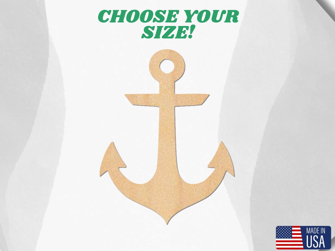 Unfinished Wooden Anchor Shape: DIY Nautical Cutout - Etsy