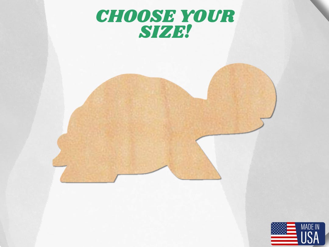 Unfinished Turtle Wood Blank | Turtle Wood Cutout Shape | Laser Cut ...