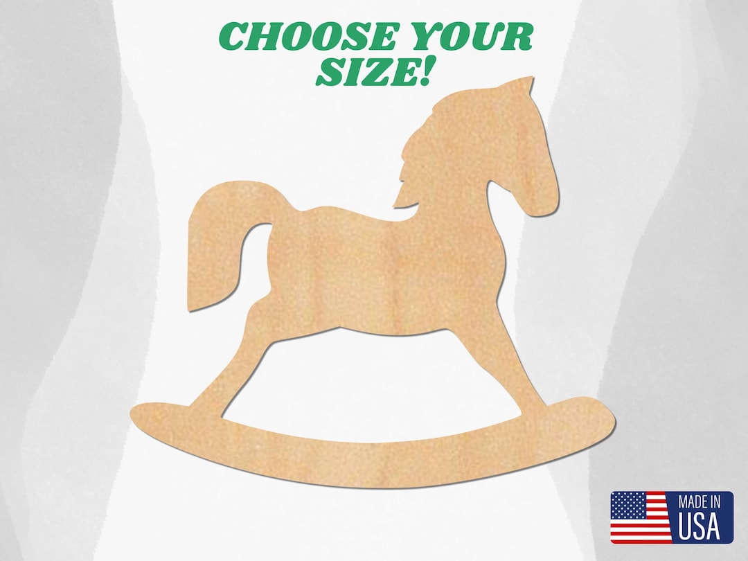 Unfinished Wooden Rocking Horse Shape | Rocking Horse Wood Cutout ...