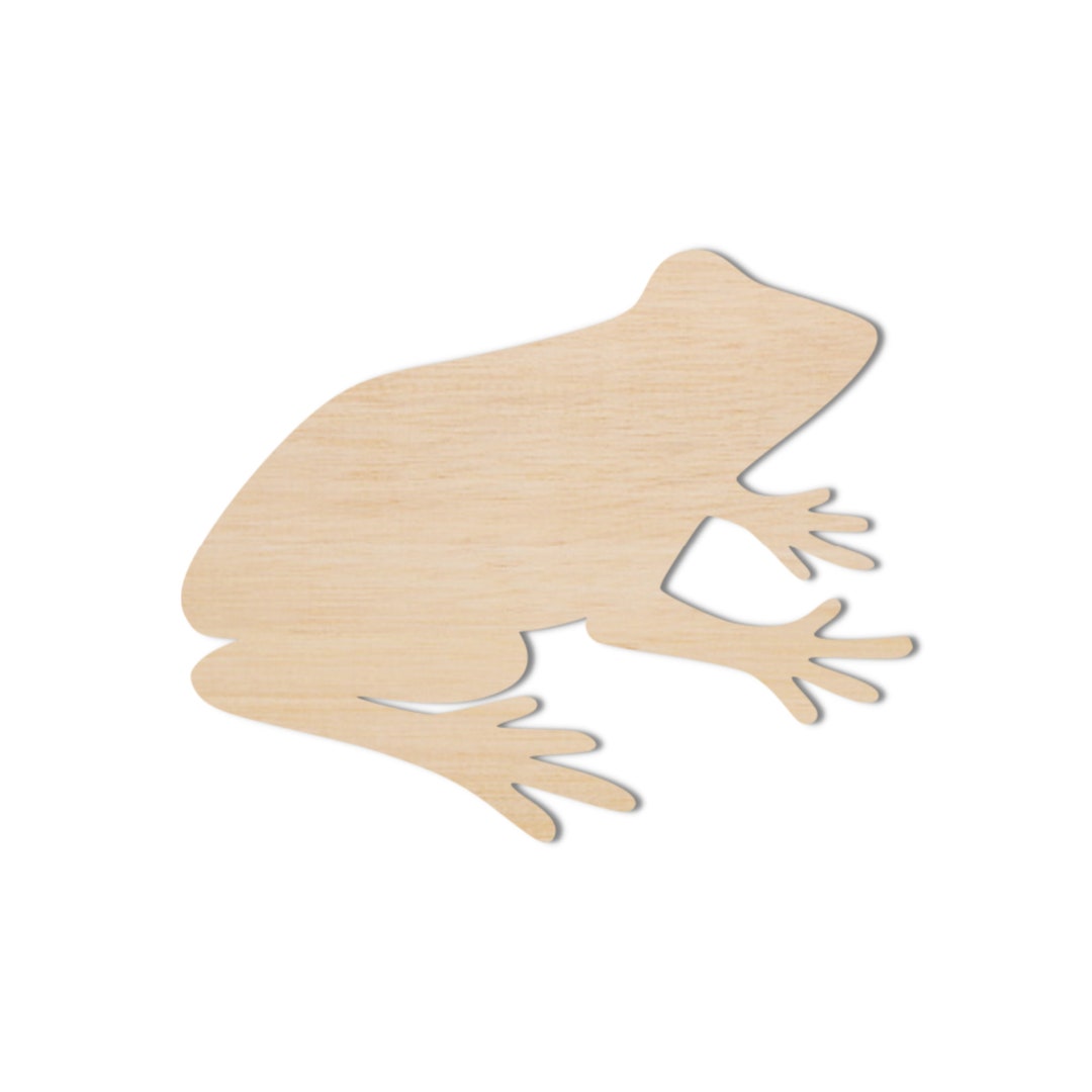 Unfinished Wooden Frog Wood Blank Frog Wood Cutout Shape Laser Cut ...