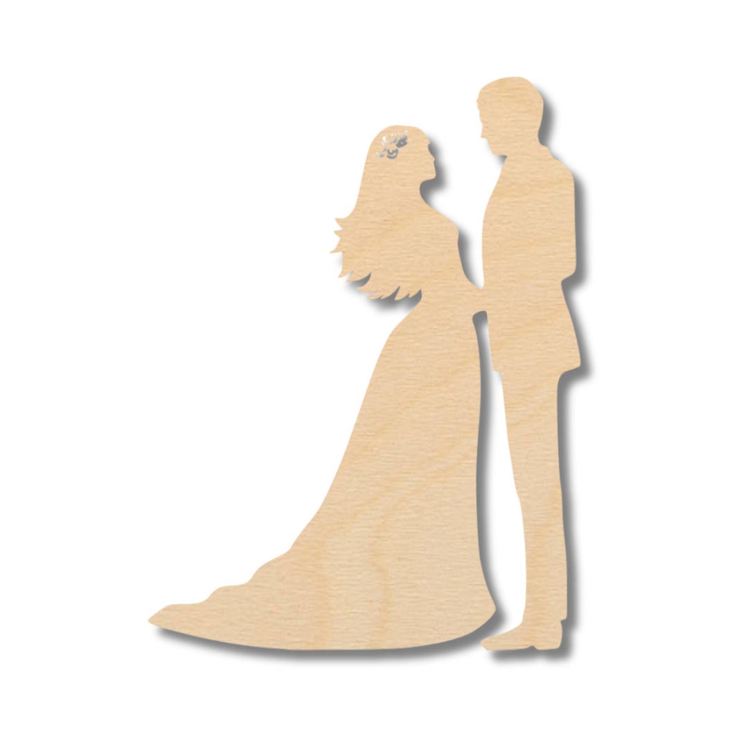 Unfinished Wooden Bride and Groom Wood Blank | Bride and Groom Wood ...