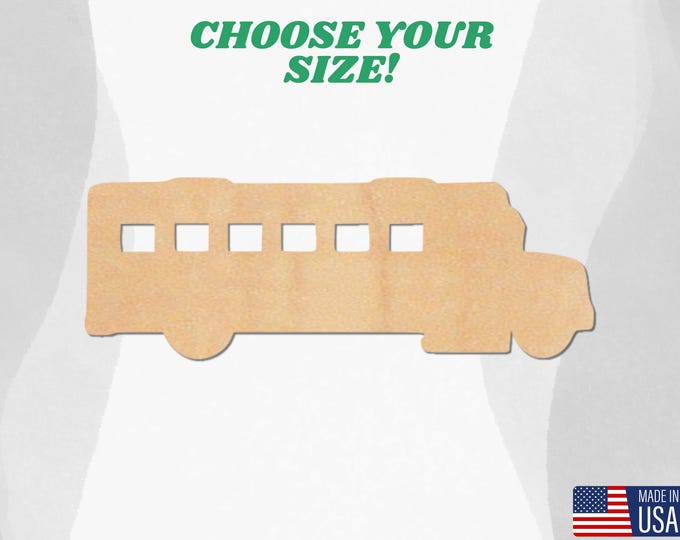 Unfinished Wooden School Bus Shape | School Bus Wood Cutout | Laser Cut ...