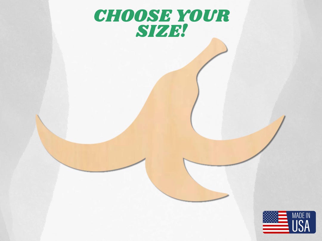 Unfinished Banana Peel Wood Blank Banana Peel Wood Cutout Shape Laser ...